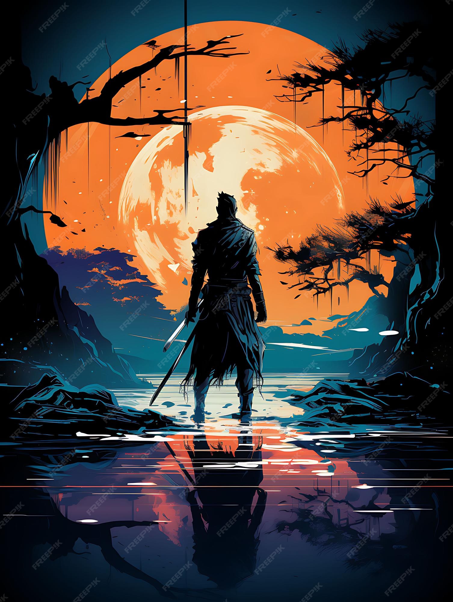 Premium Photo Tshirt Design Of Samurai With A Graceful Sword Drawing Pose Unsheathing A Kat 2d
