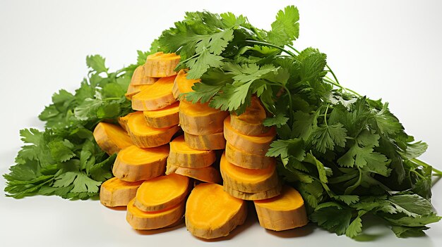 Premium AI Image | Turmeric Curcuma longa Linn rhizome root sliced Premium AI Image | Turmeric Curcuma longa Linn rhizome root sliced
