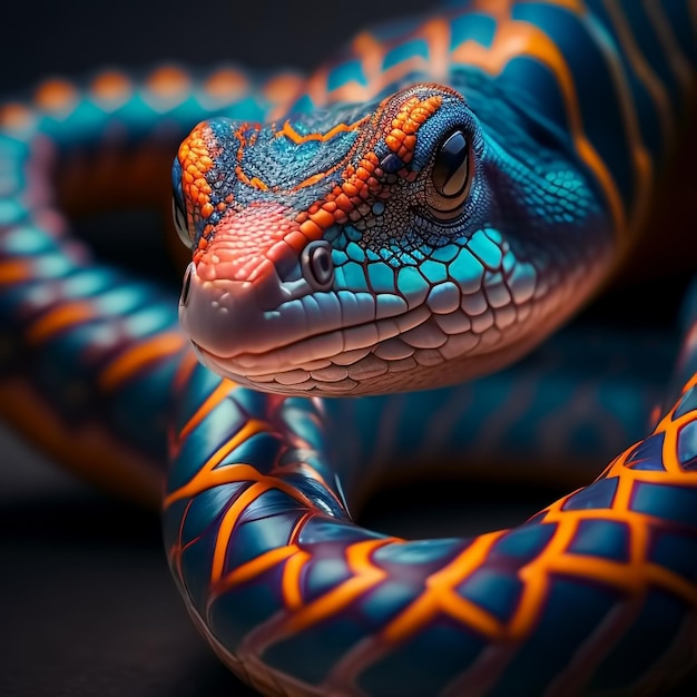 Premium Photo | Twisted exotic colorful snake Generative AI Premium Photo | Twisted exotic colorful snake Generative AI