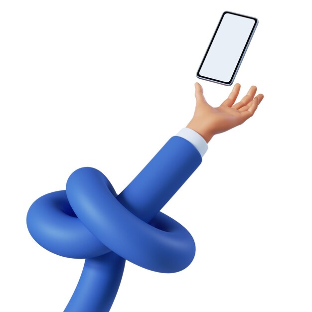 Premium Photo Twister 3d Animated Hand Holdings Phone