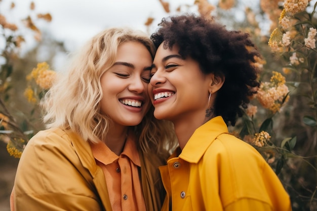 Premium AI Image | Two Girls Laughing Generative AI Premium AI Image | Two Girls Laughing Generative AI