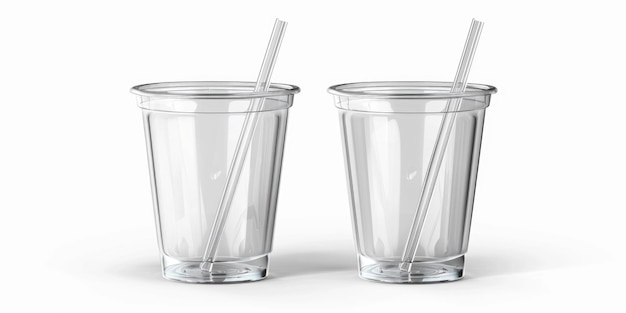 Two Glasses with Drinking Straws | Premium AI-generated image Two Glasses with Drinking Straws | Premium AI-generated image