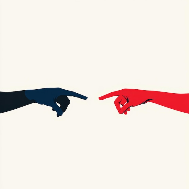 Two hands pointing towards each other symbolizing connection agreement ... Two hands pointing towards each other symbolizing connection agreement ...