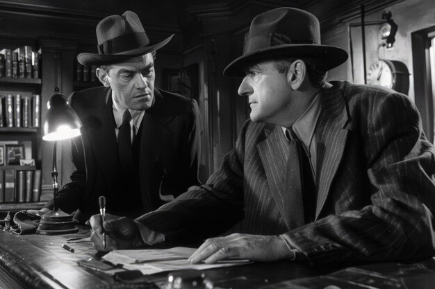 Premium Photo | Two men in suits and hats sitting at a bar Premium Photo | Two men in suits and hats sitting at a bar