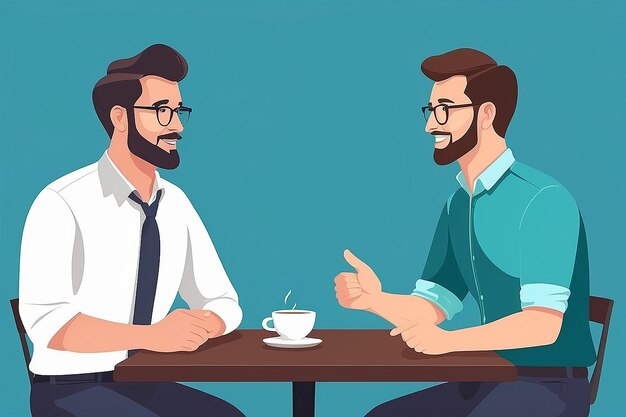 Two men talk discussion exchange of ideas Vector illustration Flat ... Two men talk discussion exchange of ideas Vector illustration Flat ...