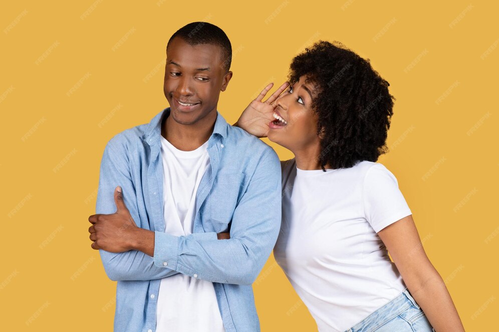 Premium Photo Two People In A Secret Sharing Moment