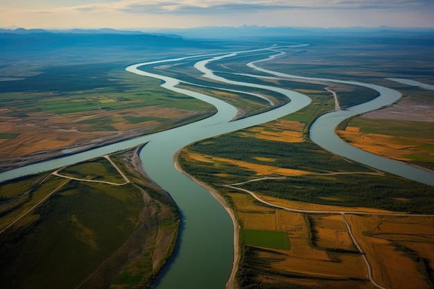 Premium AI Image | Two rivers merging into one Premium AI Image | Two rivers merging into one