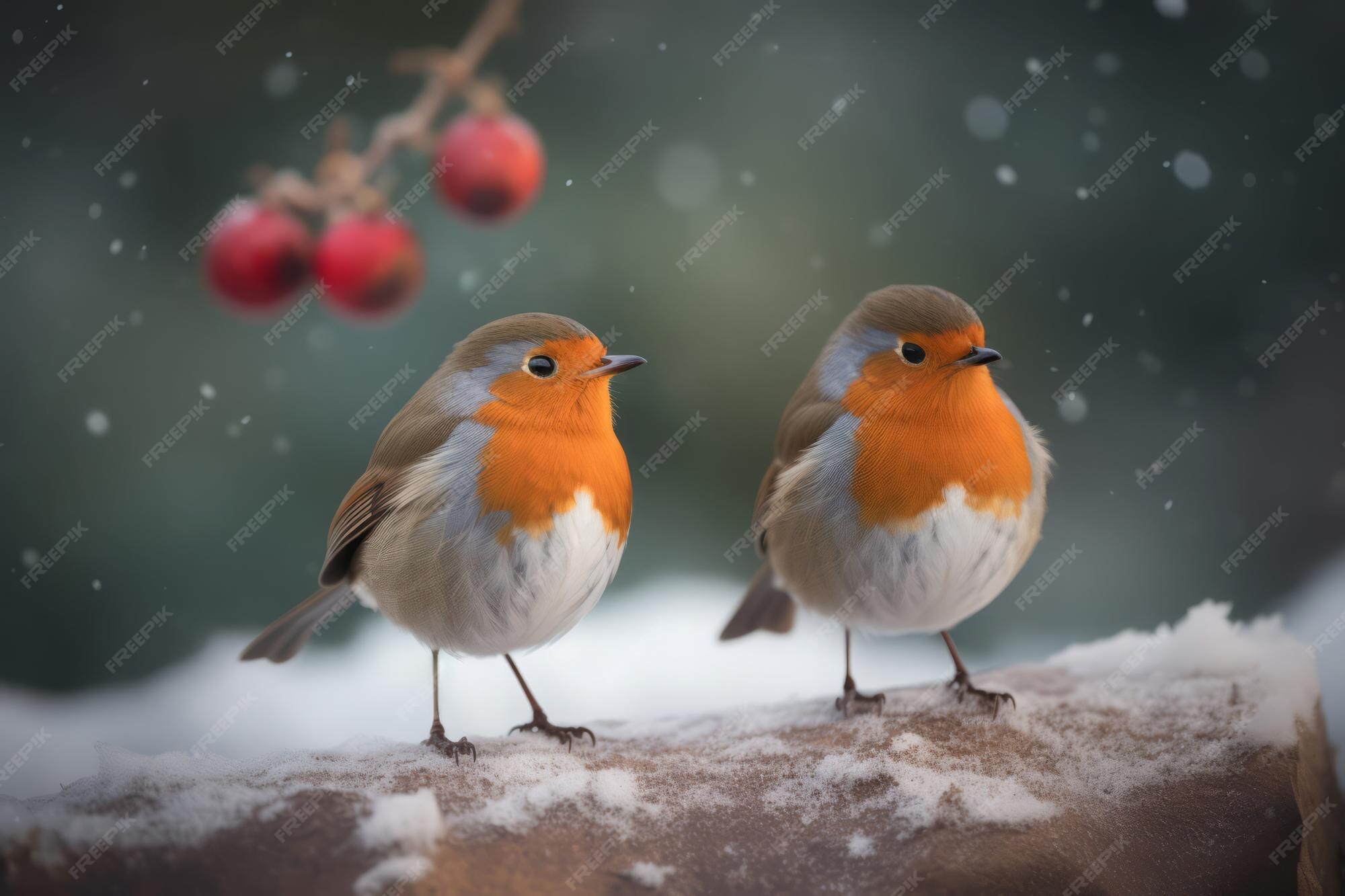 Premium AI Image | Two robins birds Generate AI Premium AI Image | Two robins birds Generate AI