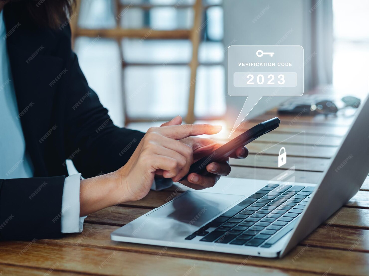 Premium Photo | Two steps authentication 2fa concept 2023 verification code and key icon alert ...