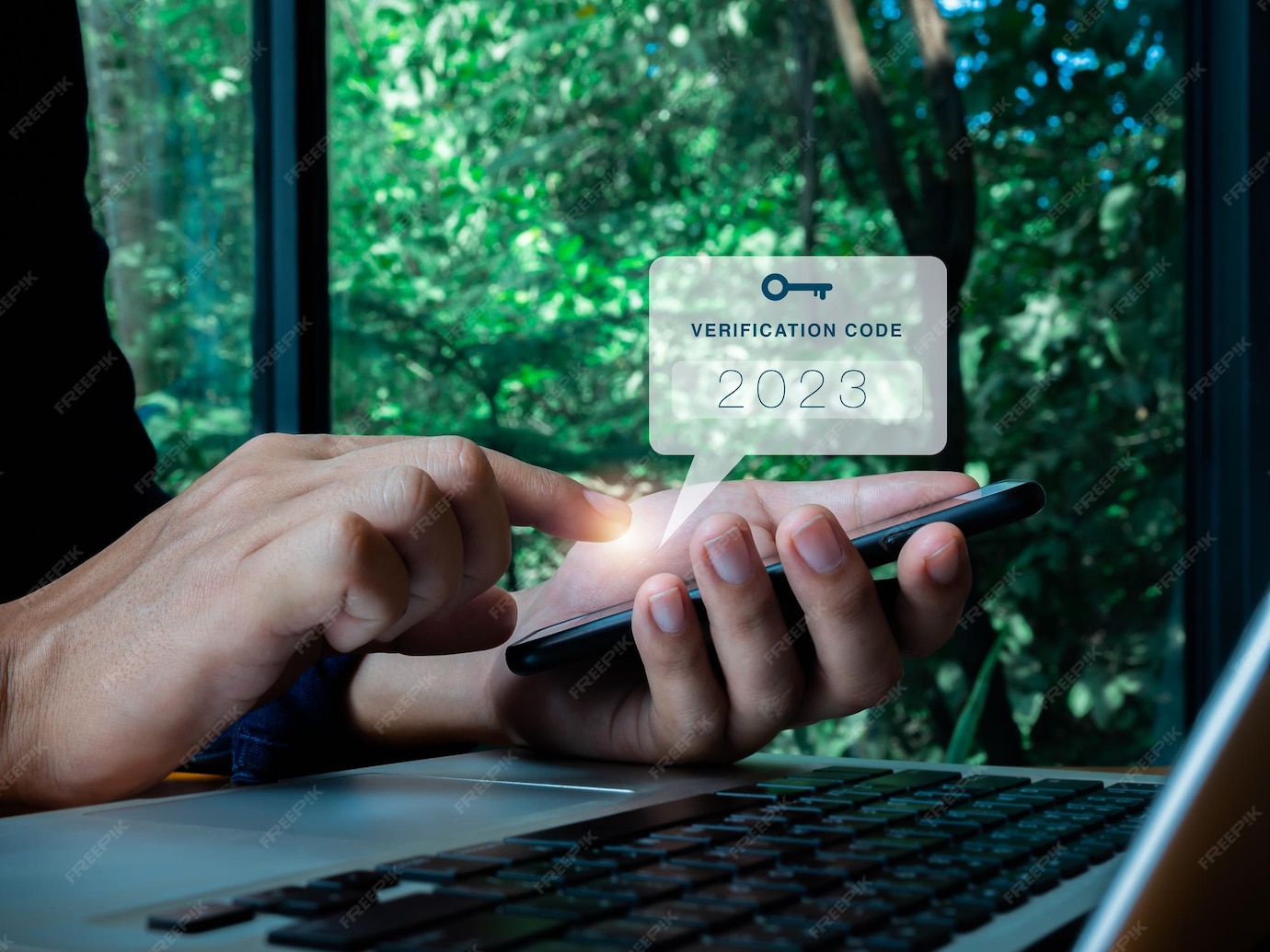 Premium Photo Two Steps Authentication Or 2fa Concept 2023 Verification Code With Key Icon On