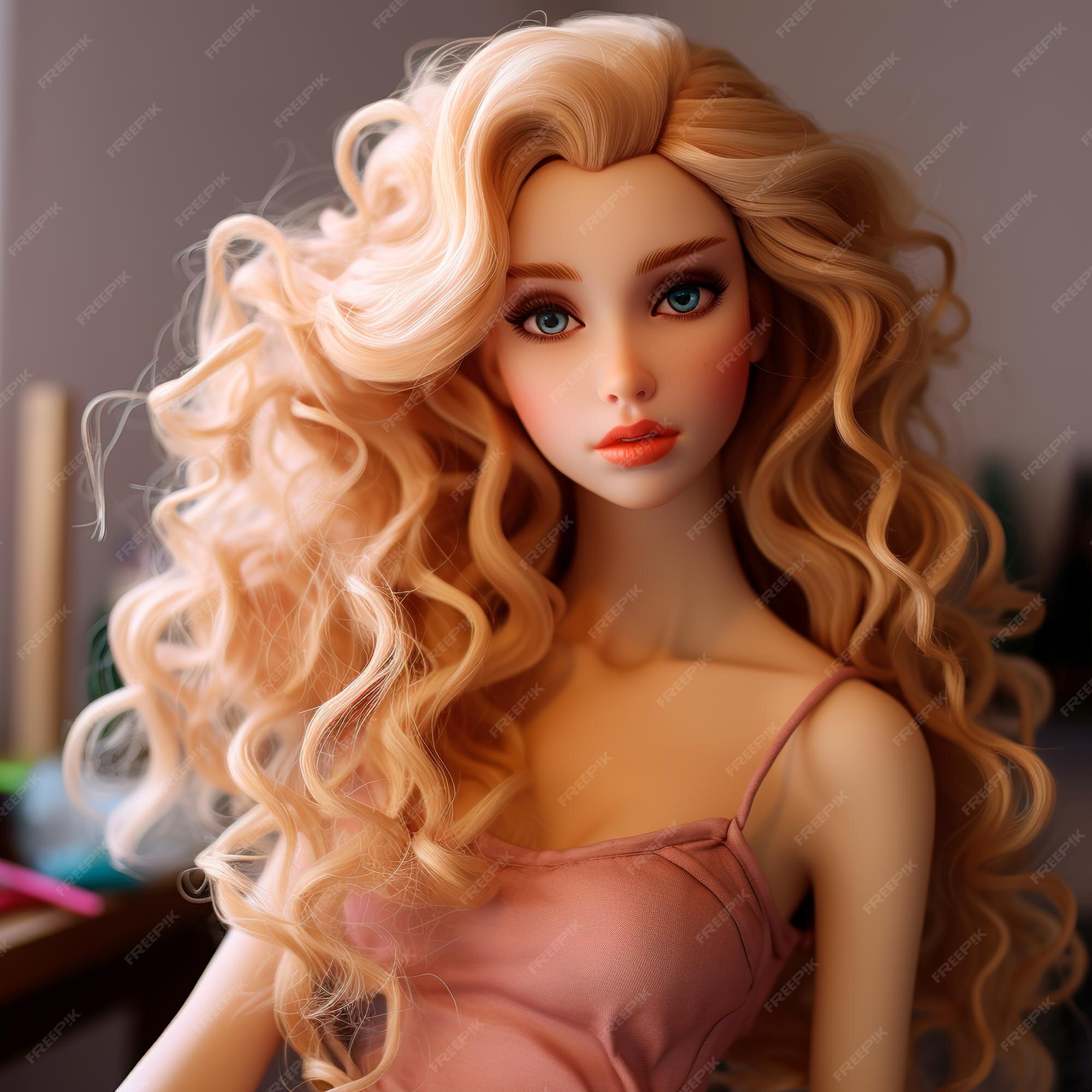 Premium Ai Image Ultra Realistic 3d Barbie Movie Blonde Doll With