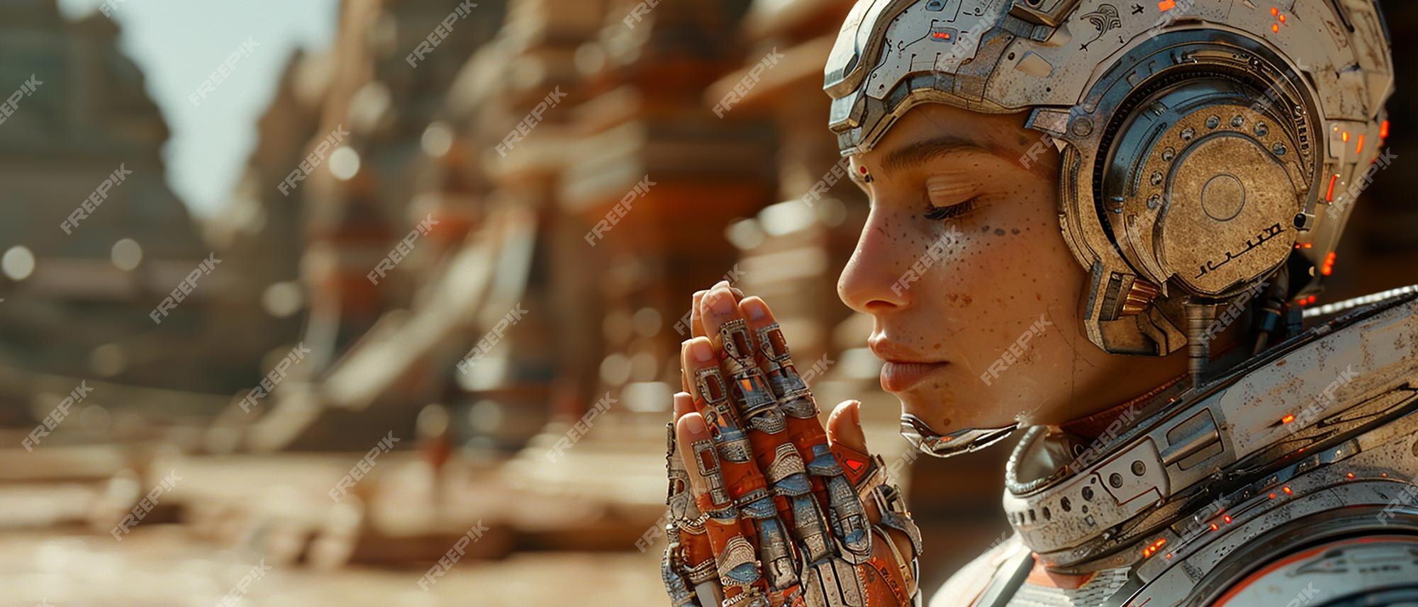 Premium Photo | UltraRealistic Robot Praying in Ram Mandir Ayodhya Premium Photo | UltraRealistic Robot Praying in Ram Mandir Ayodhya