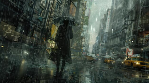 Premium Photo Umbrella Woman Walking Rain