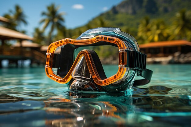 Premium Ai Image Underwater Essentials Snorkel Mask Fins And Tube Set For Aquatic Adventures