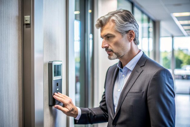 Premium Photo | Unlocking Business Security Businessman Contemplates Access Premium Photo | Unlocking Business Security Businessman Contemplates Access