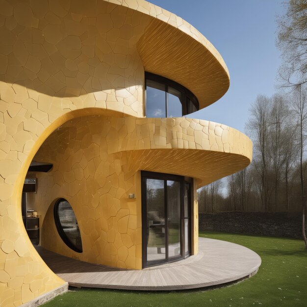 Premium AI Image | Unusual house architecture cheese house Premium AI Image | Unusual house architecture cheese house