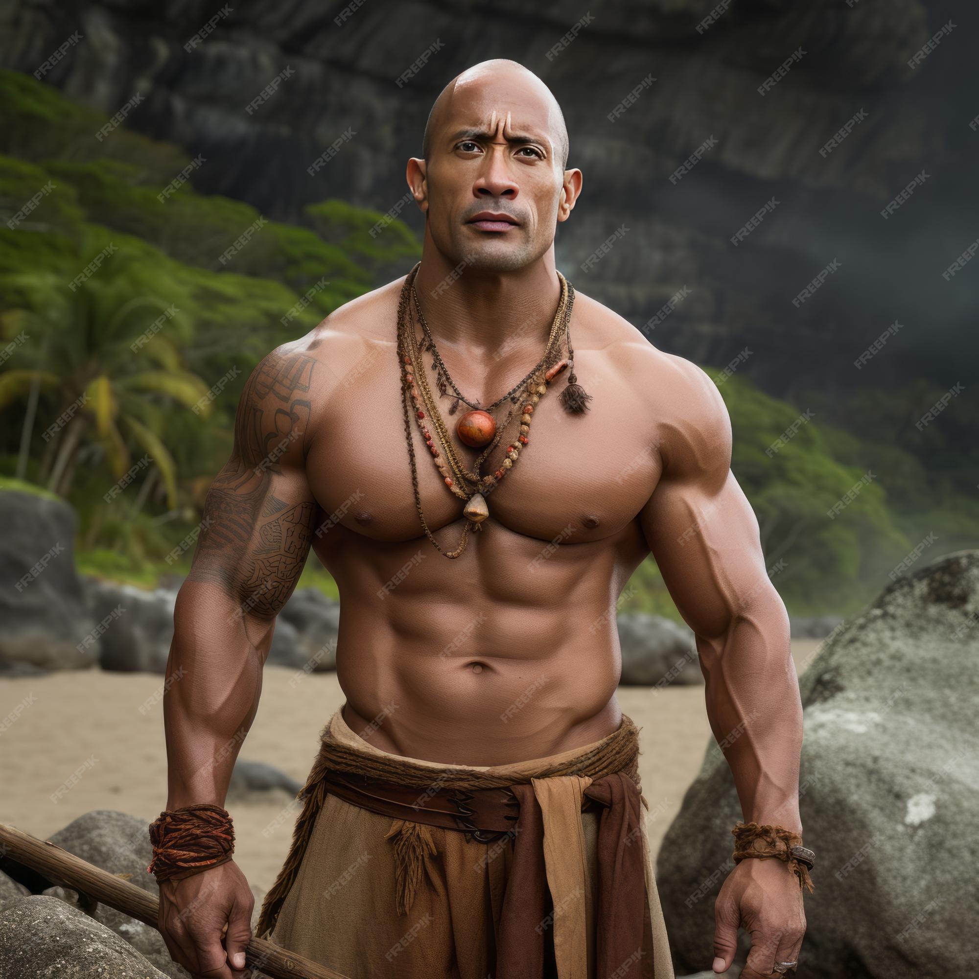 Premium Photo Unveiling The Impeccable Physique Dwayne Johnson Flaunts His Chiseled Body Sans