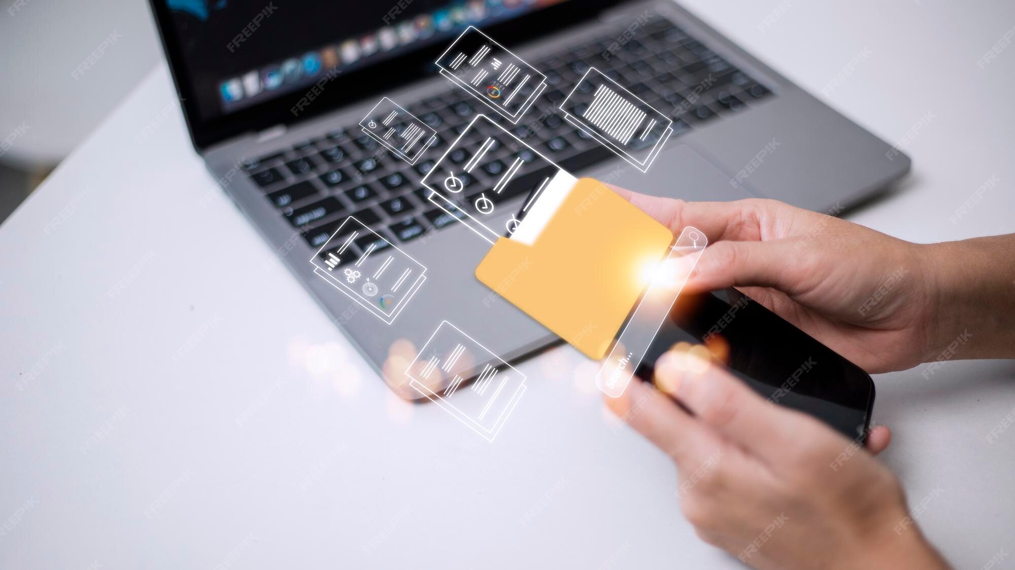 Premium Photo Uploading Documents From Folder Open File Folder With Flying Blank Documents