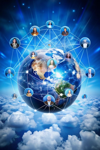 Upside Down Image Global Communication Structure Networking And Data Connection Cloud Computing