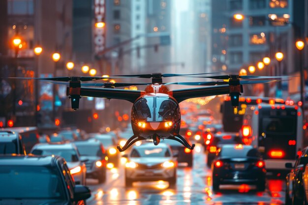Premium Photo | Urban air mobility solutions for reducing traffic ... Premium Photo | Urban air mobility solutions for reducing traffic ...