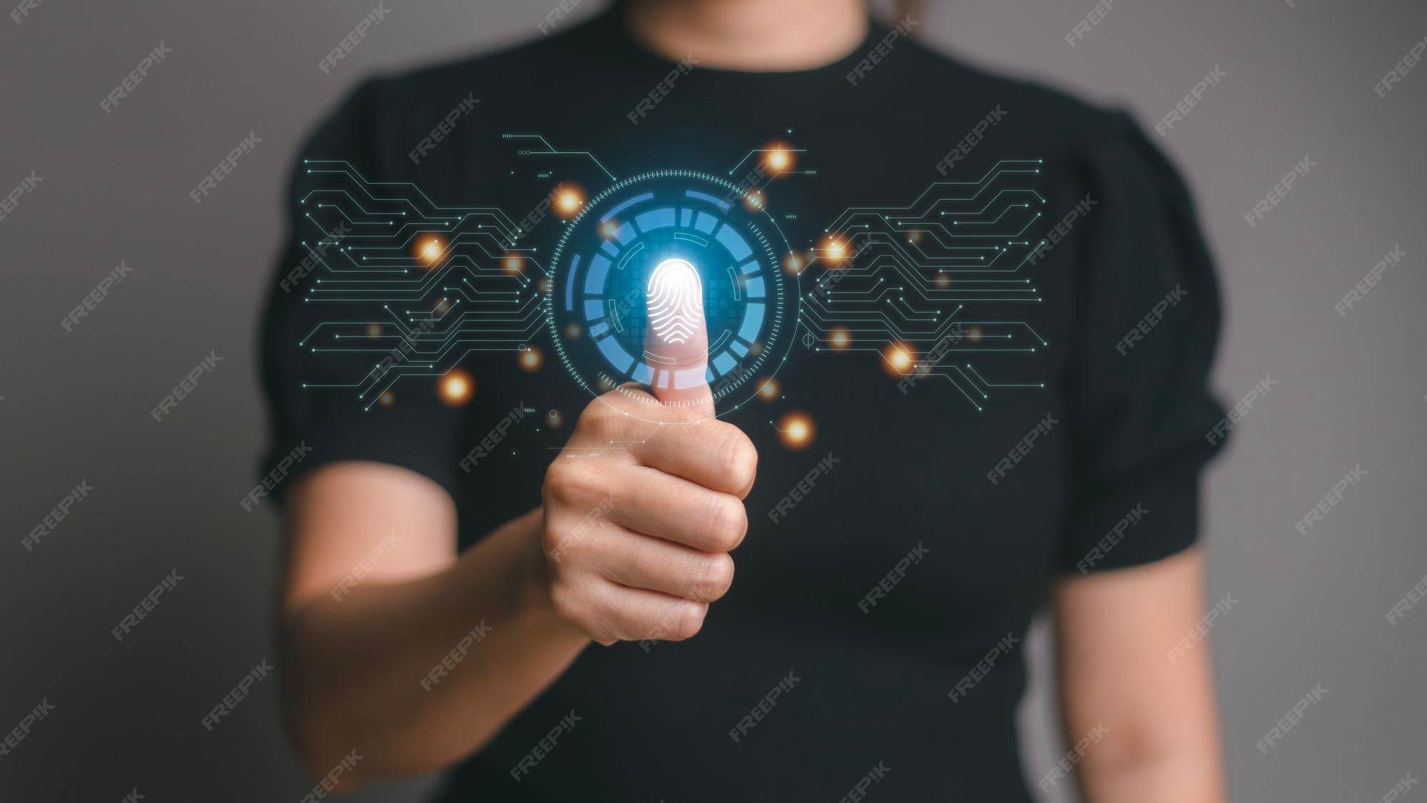 Premium Photo User Authentication System With Biometric Identification Fingerprint Username