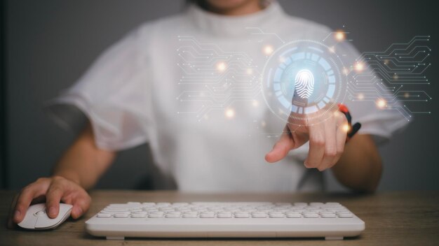 Premium Photo | User authentication system with biometric identification fingerprint username ...