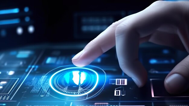 Premium AI Image | User authentication system with on virtual screen ...