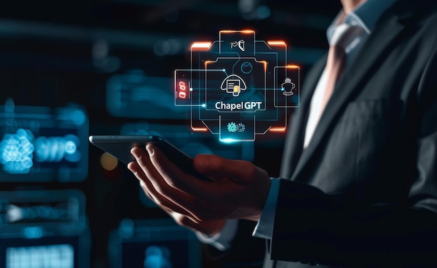 Premium Photo | Using chatgpt technology businesses can input learn from deep learning neural ...