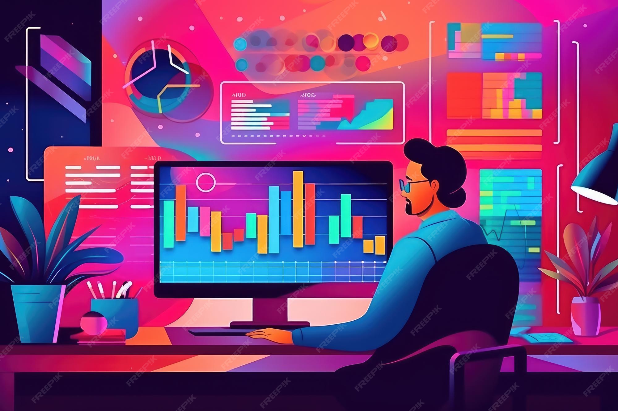 Premium Ai Image Using Computer For Analytics Data Management Online