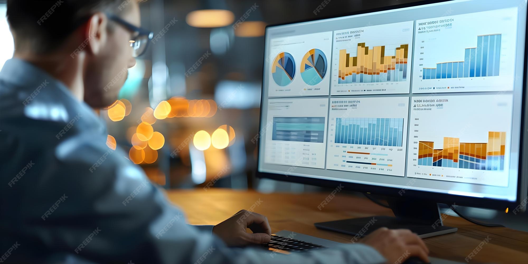 Premium Photo Utilizing Computer Dashboards For Business Analysis And