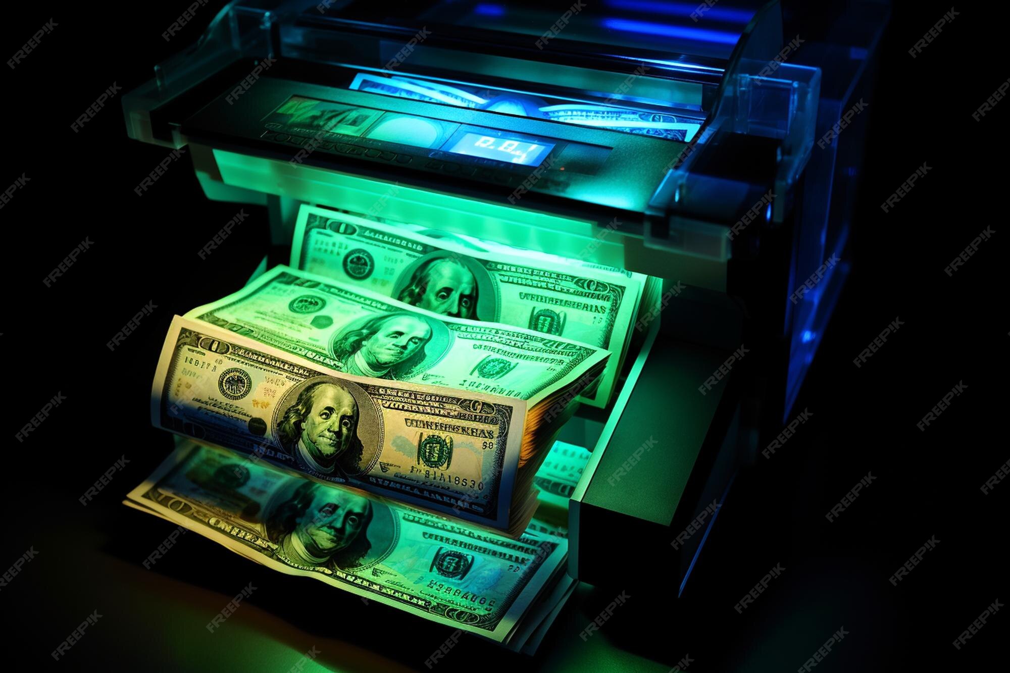 Premium Photo Uv Light Used For Detecting Forged Banknotes