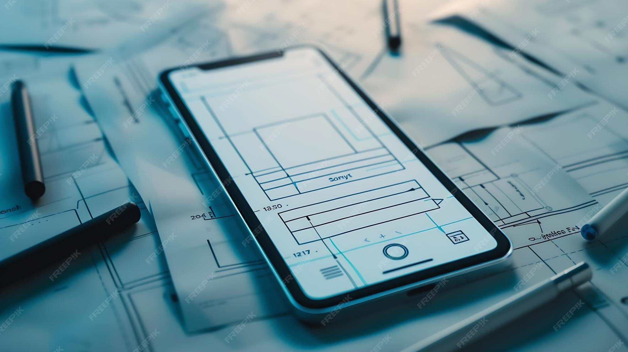 Premium Photo Ux Mobile Application Wireframe Sketch Prototype
