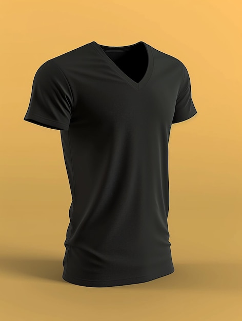 V Neck Black T Shirt Mockup Premium Ai Generated Image