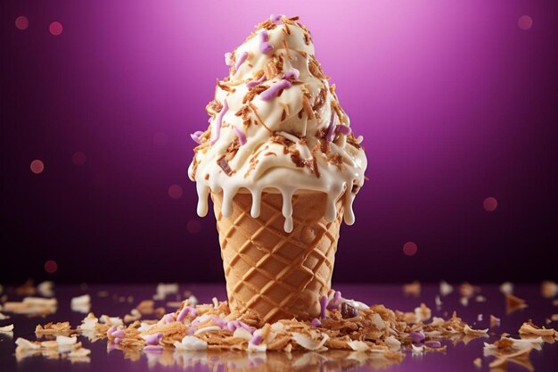 Premium Photo Vanilla Ice Cream Cone Sweet Bliss