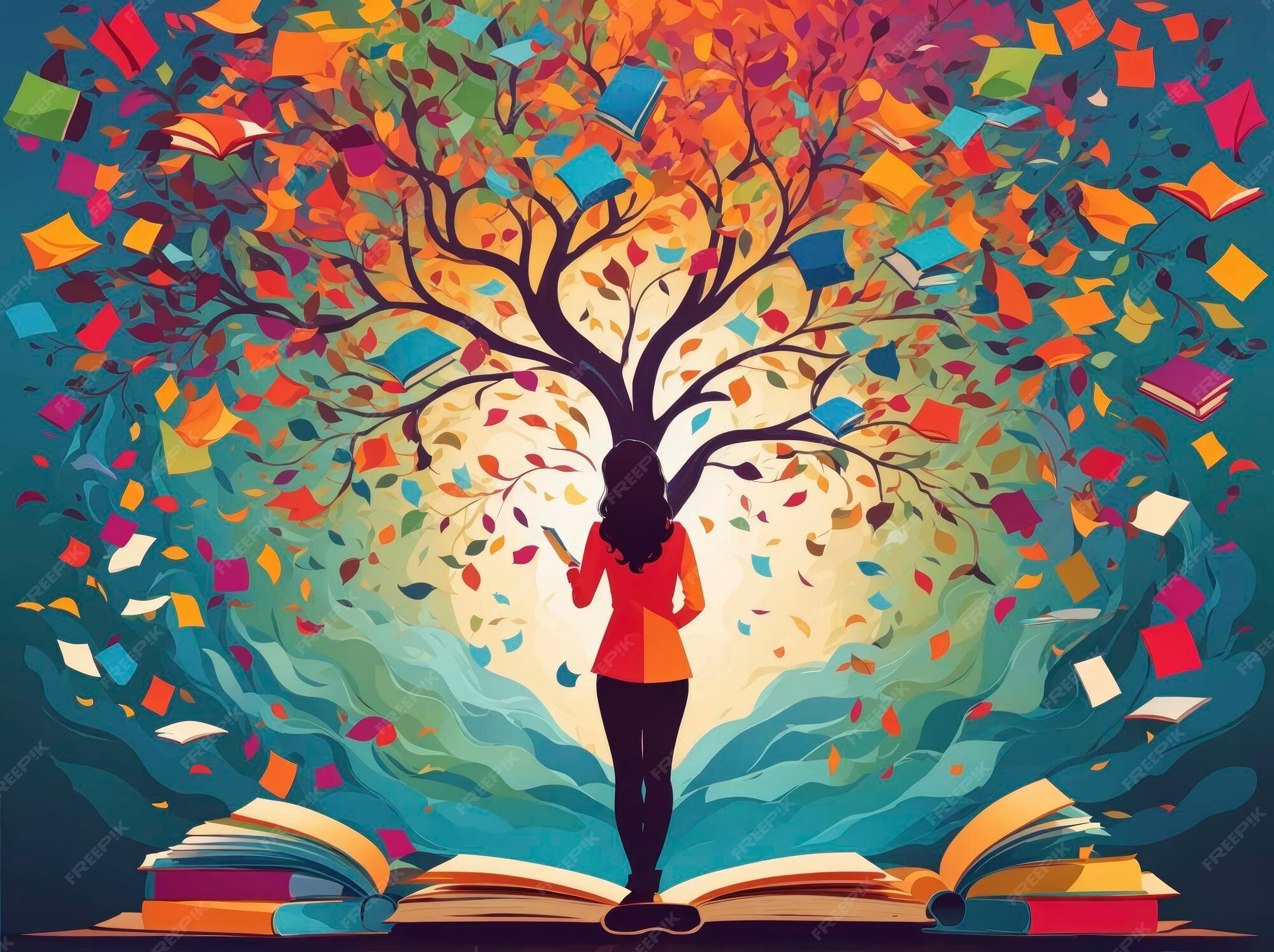Premium AI Image | Vector Artwork Nurturing the Blooms of Knowledge Premium AI Image | Vector Artwork Nurturing the Blooms of Knowledge