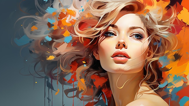 Premium AI Image | Vector beautiful woman profile color drawing ... Premium AI Image | Vector beautiful woman profile color drawing ...