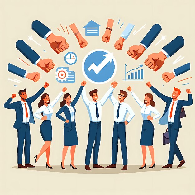 Premium Photo | Vector Empowering Business Team Success Premium Photo | Vector Empowering Business Team Success