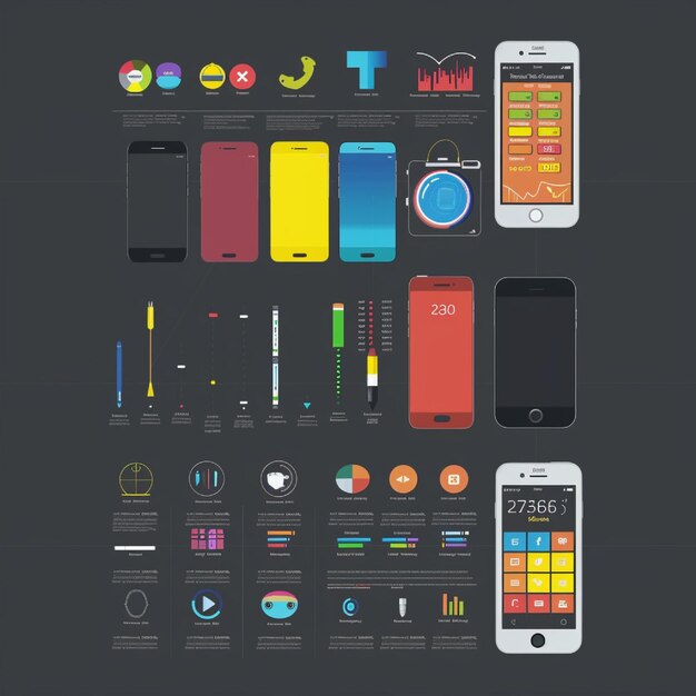 Vector infographic comparing different smartphone operating systems ... Vector infographic comparing different smartphone operating systems ...