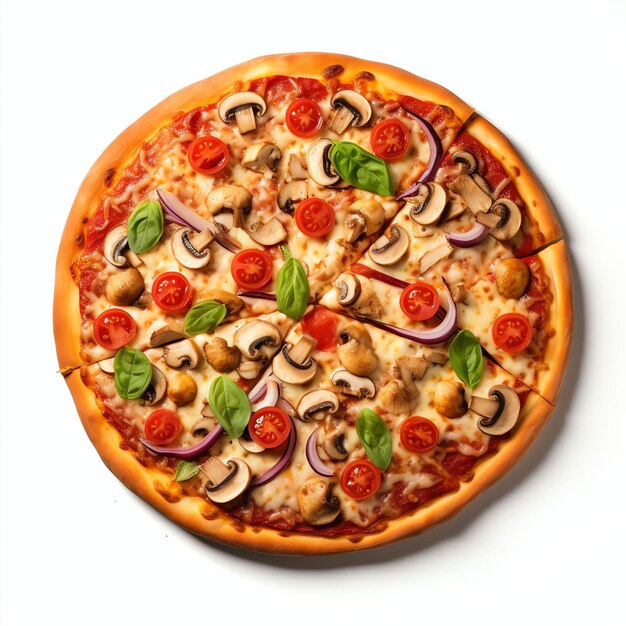 Premium Ai Image Vegetarian Pizza On Table Real Photo Photorealistic