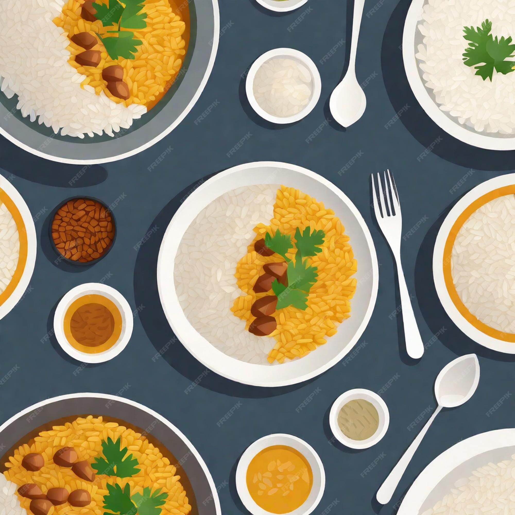 Premium AI Image | The Versatility of Rice Dishes Premium AI Image | The Versatility of Rice Dishes