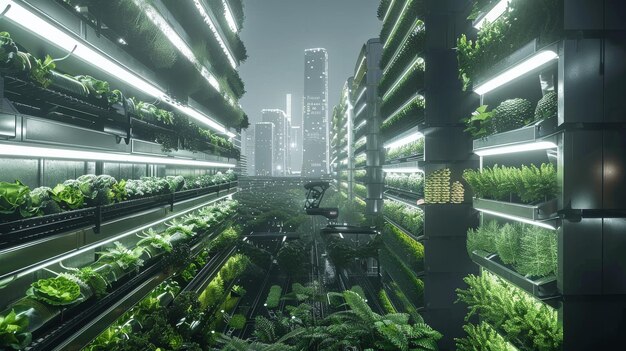 Premium Photo | Vertical Farming Automated Future Premium Photo | Vertical Farming Automated Future