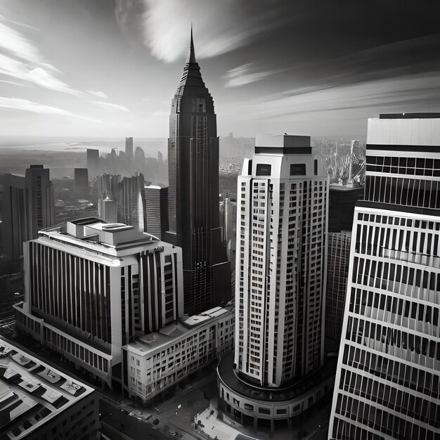 Premium AI Image | Vertical grayscale shot of an urban area with many ... Premium AI Image | Vertical grayscale shot of an urban area with many ...