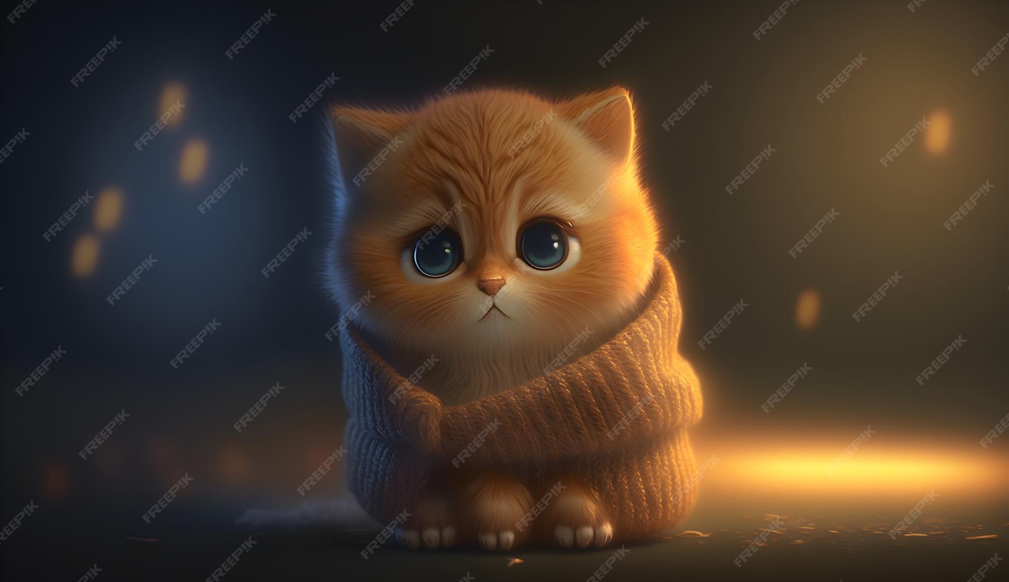 Premium AI Image | Very cute tiny A cute orange cat smile wearing ... Premium AI Image | Very cute tiny A cute orange cat smile wearing ...