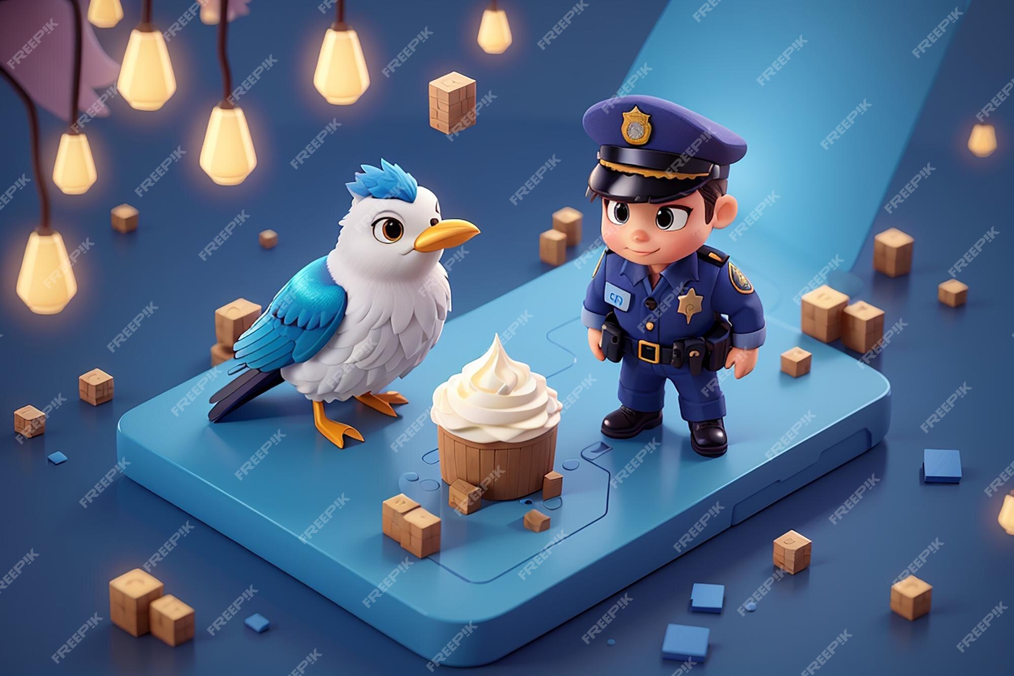 Premium Photo Very Detailed Tiny Cute Police Officer 4309