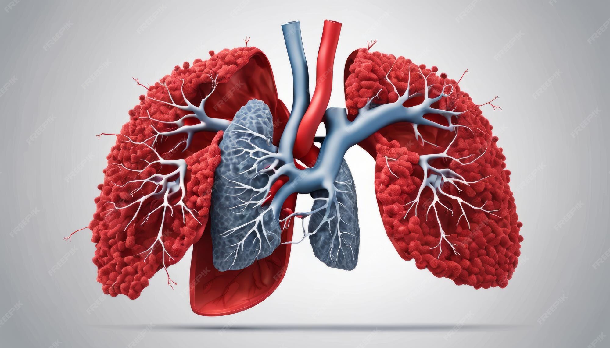 Premium Photo Vibrant 3d Illustration Of Human Lungs With Detailed Bronchial Tree