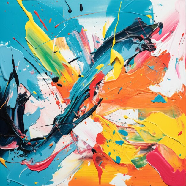 Vibrant Abstract Painting With Energetic Dynamism And Colorful ... Vibrant Abstract Painting With Energetic Dynamism And Colorful ...
