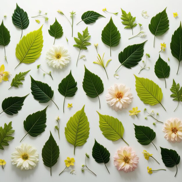 A Vibrant Assortment of Leaves and Flowers | Premium AI-generated image A Vibrant Assortment of Leaves and Flowers | Premium AI-generated image