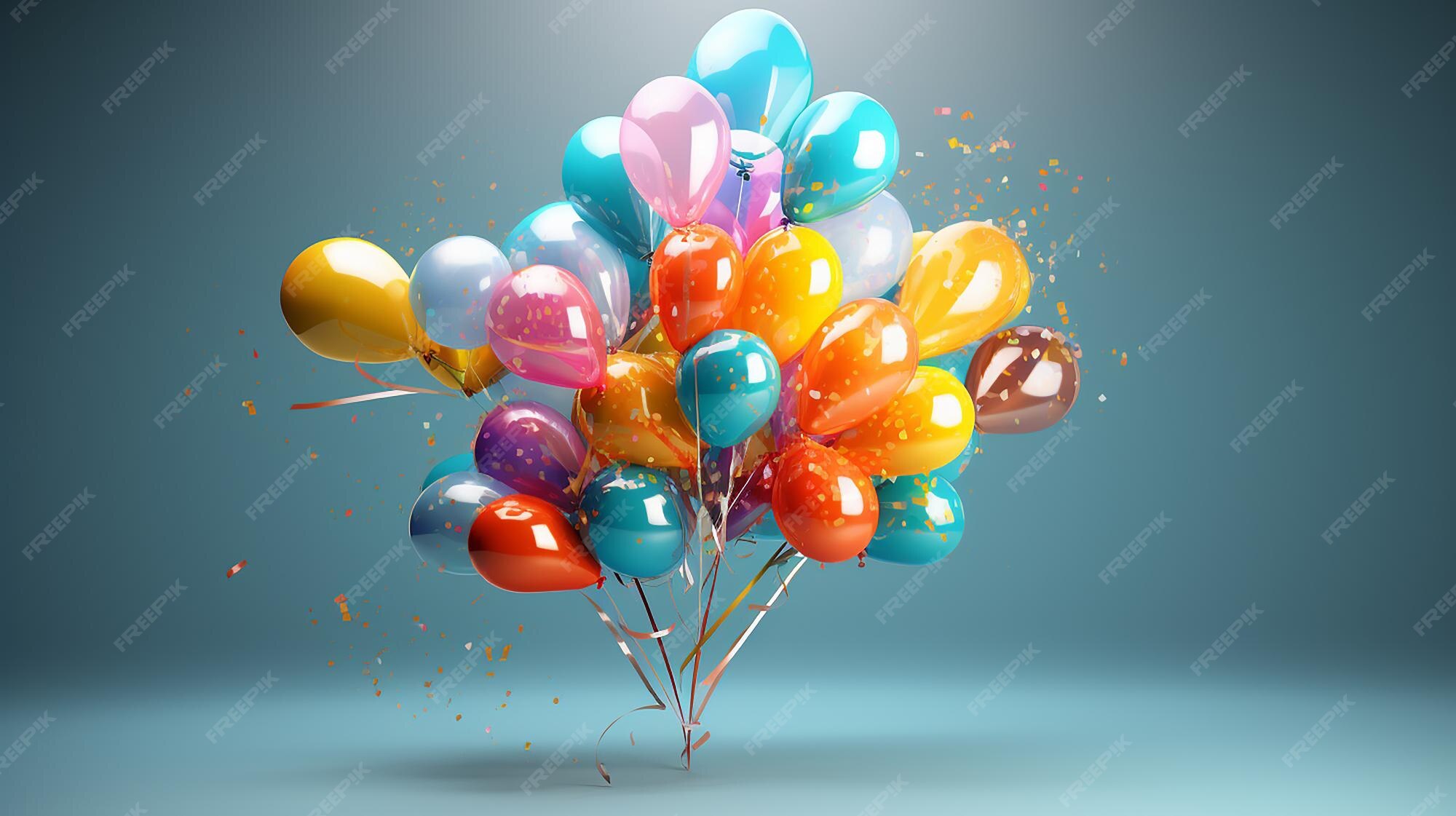 Premium Ai Image Vibrant Balloon Bunch