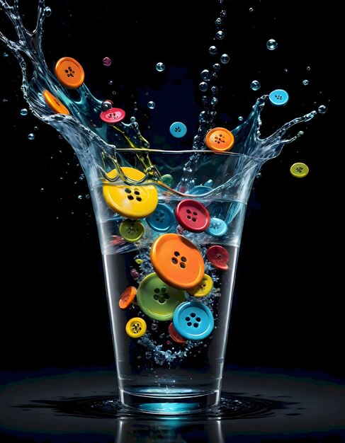 Premium Photo | Vibrant Button Splash Generative AI Premium Photo | Vibrant Button Splash Generative AI