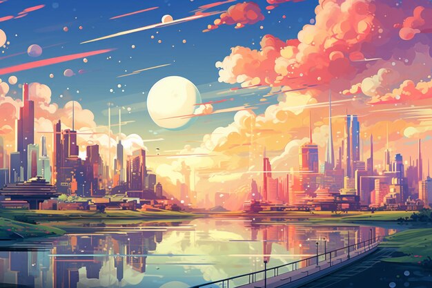 Premium AI Image | A vibrant glimpse into tomorrow's metropolis ... Premium AI Image | A vibrant glimpse into tomorrow's metropolis ...